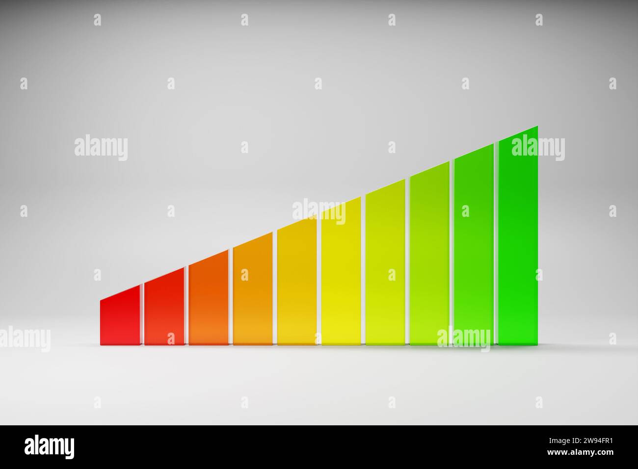 3d illustration of a bright instrument panel depicting values from normal to critical values in ...