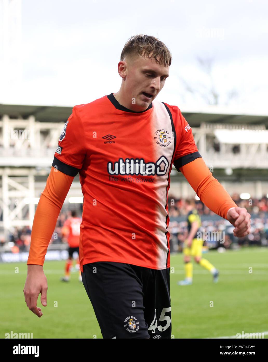 Luton, UK. 23rd Dec, 2023. Alfie Doughty of Luton Town during the ...