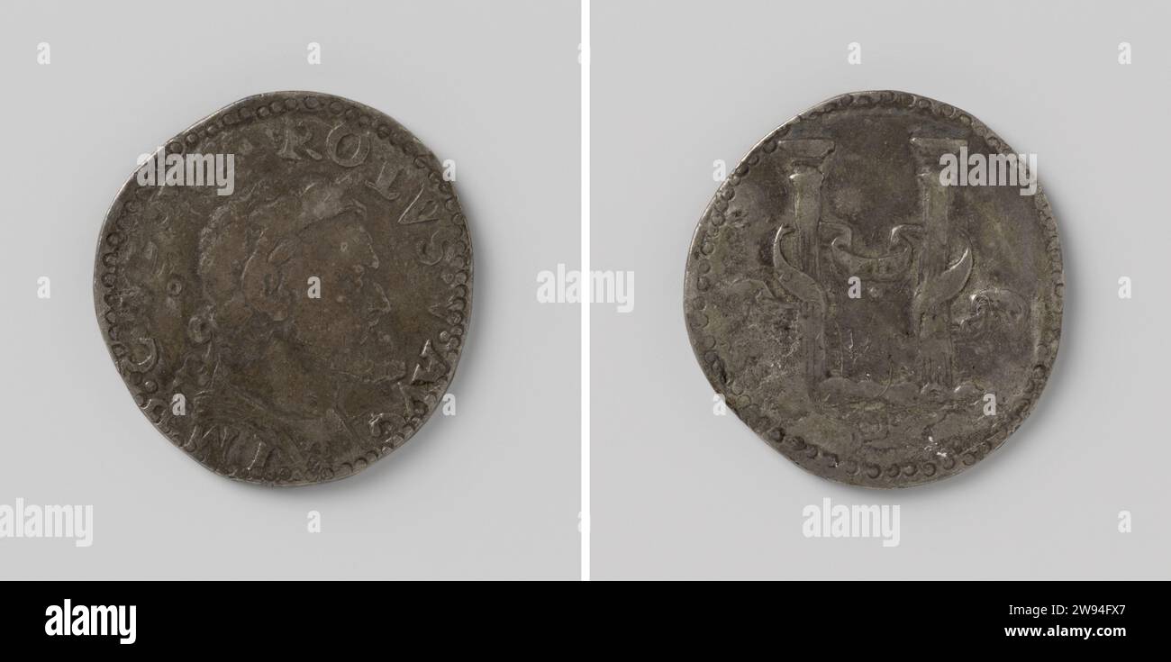 Charles V victories in Italy, Anonymous, 1530 live Silver medal. Front ...