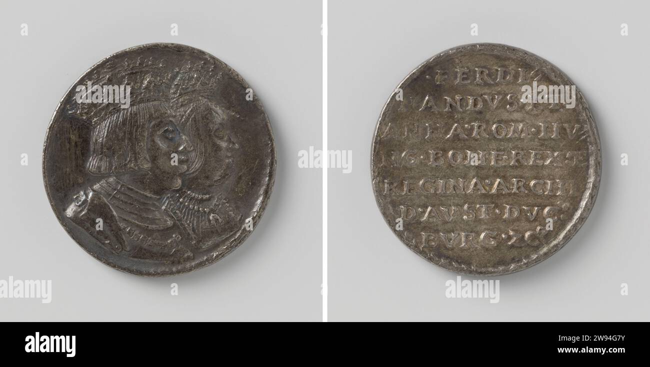 Karel in en Anna, Anonymous, 1532 live Silver medal. Front: breastpiece ...