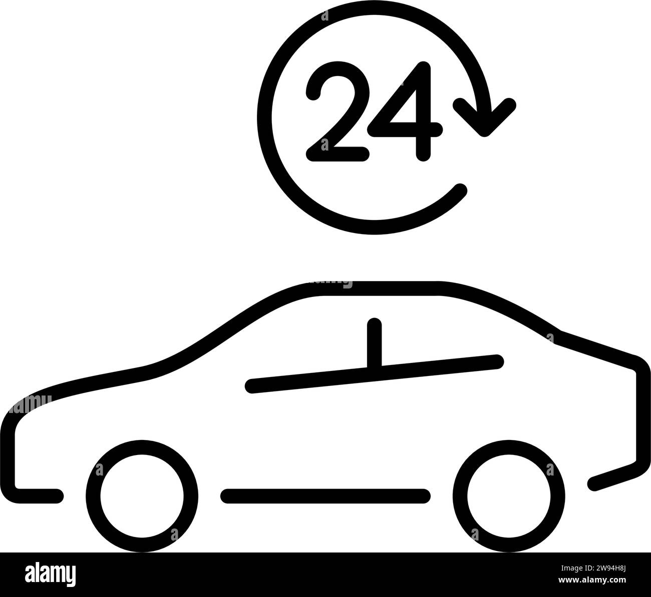 24 hour taxi and car sharing service. Pixel perfect icon Stock Vector ...