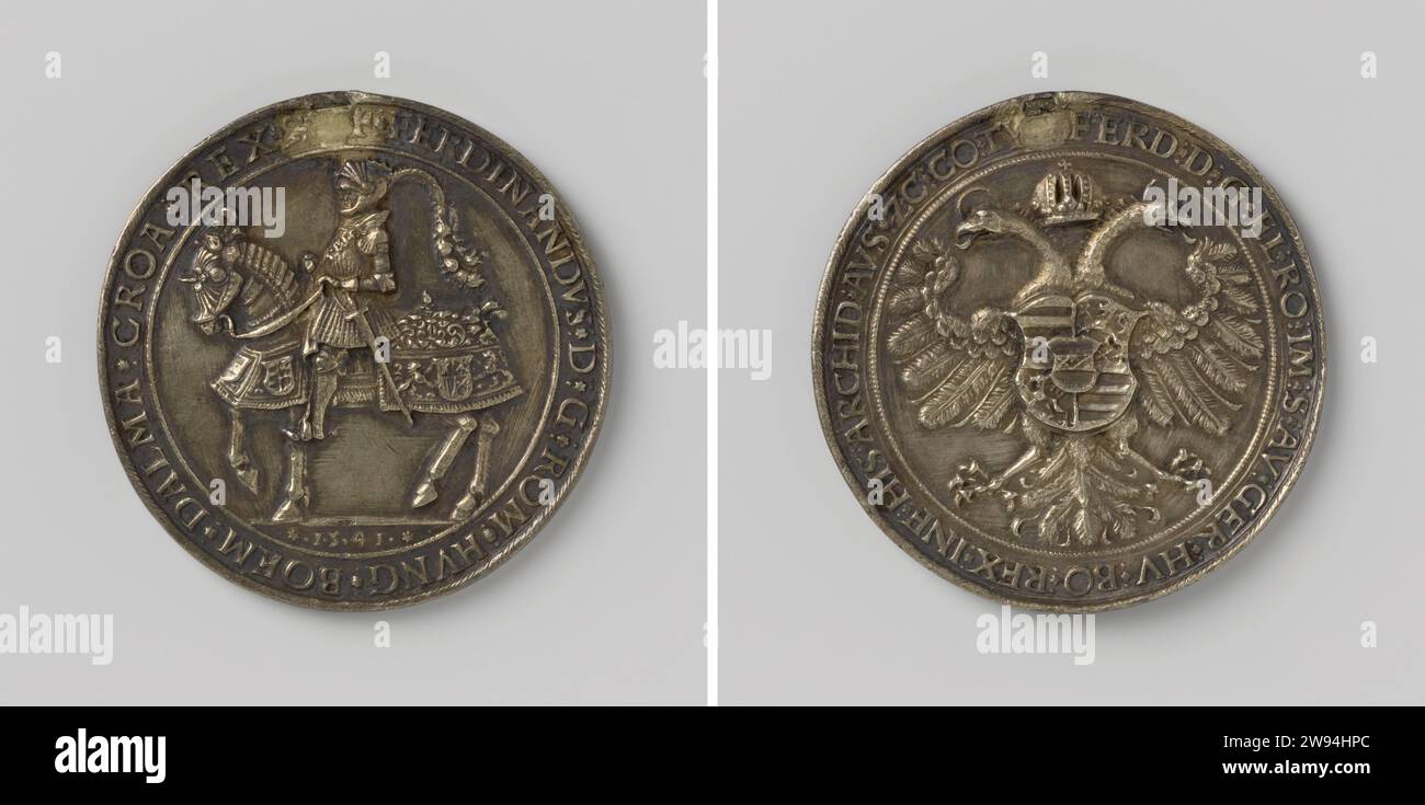Ferdinand, Rooms koning, Achatius Thundl, 1541 history medal Silver ...
