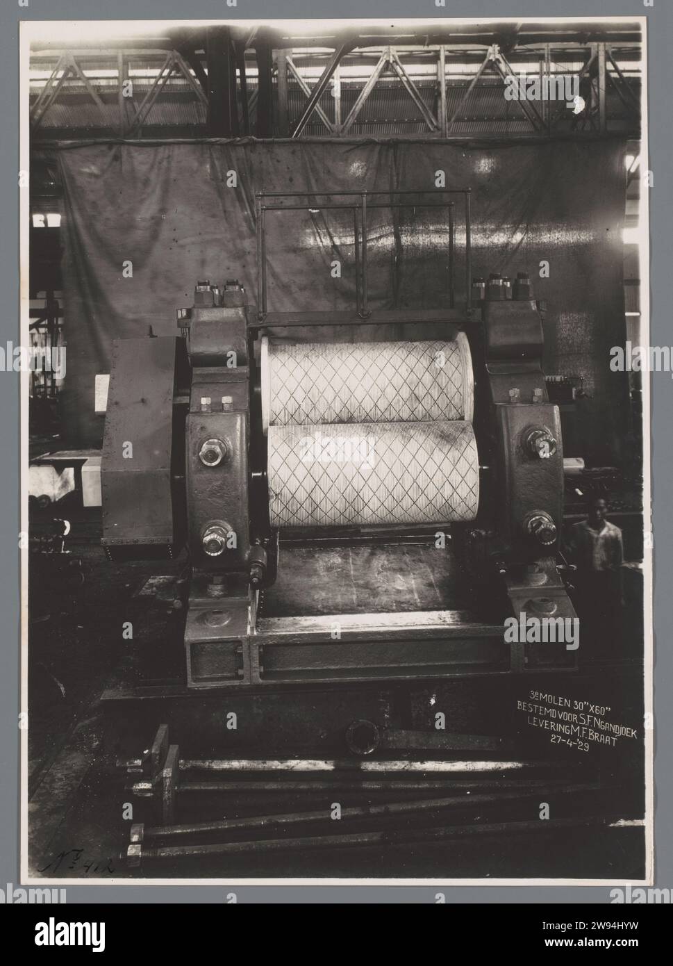 Mill for Sugar Factory, Anonymous, 1929 photograph A mill for a machine ...
