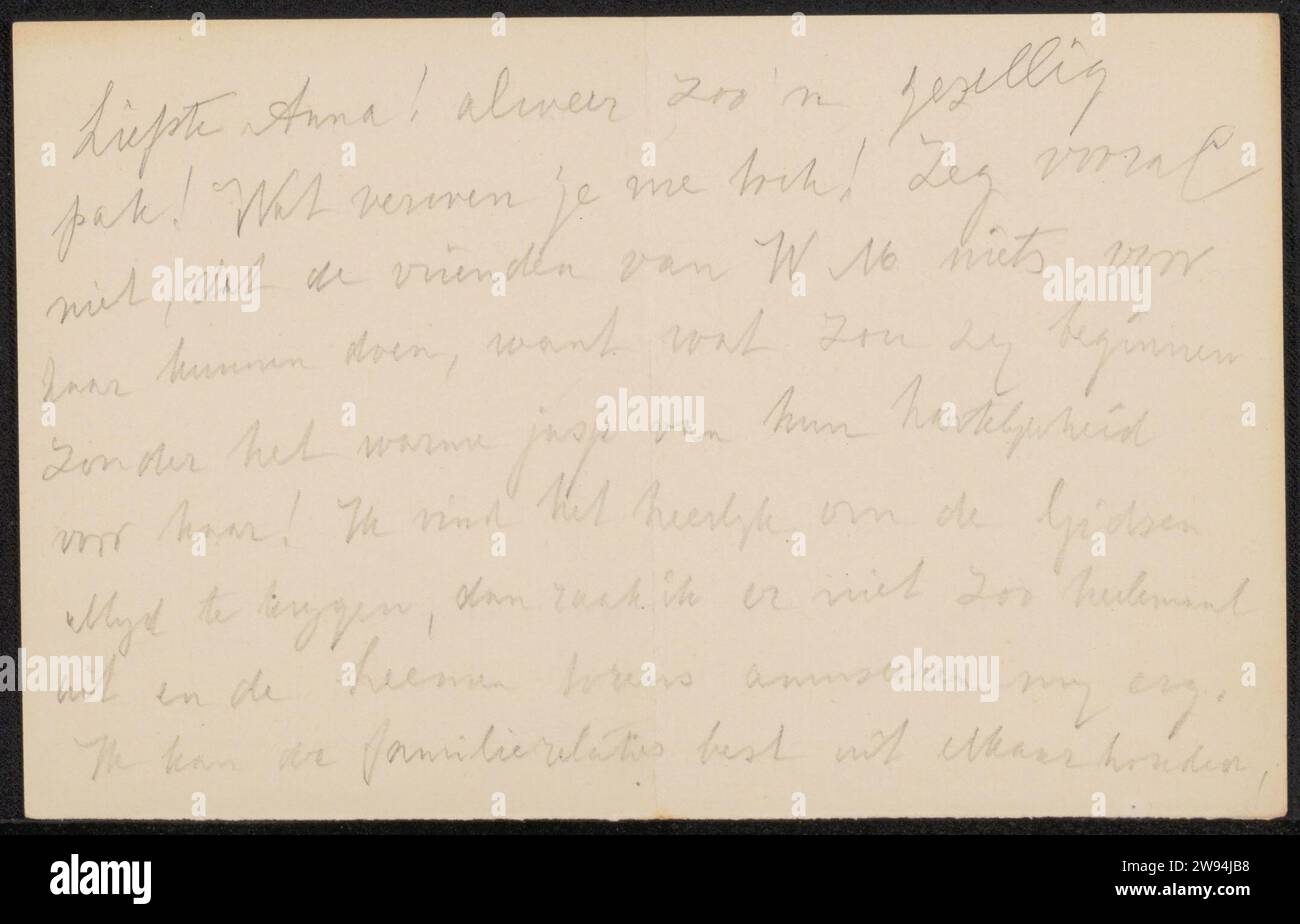 Letter to Anna Dorothea Dirks, Wally Moes, 1873 - 1918 letter paper ...