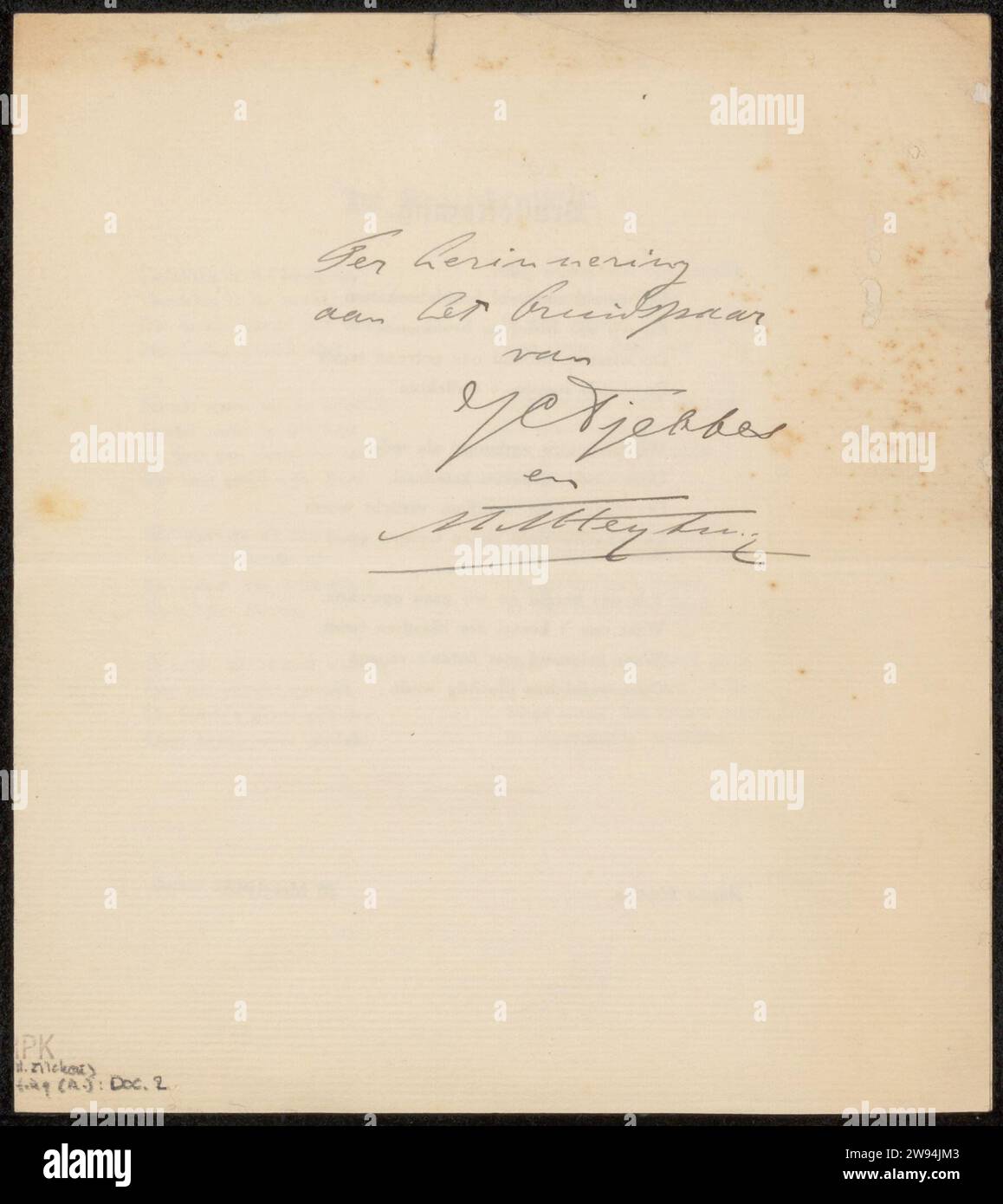 Poems from Archive Philip Zilcken, in Or Before 1918 poem paper. ink ...