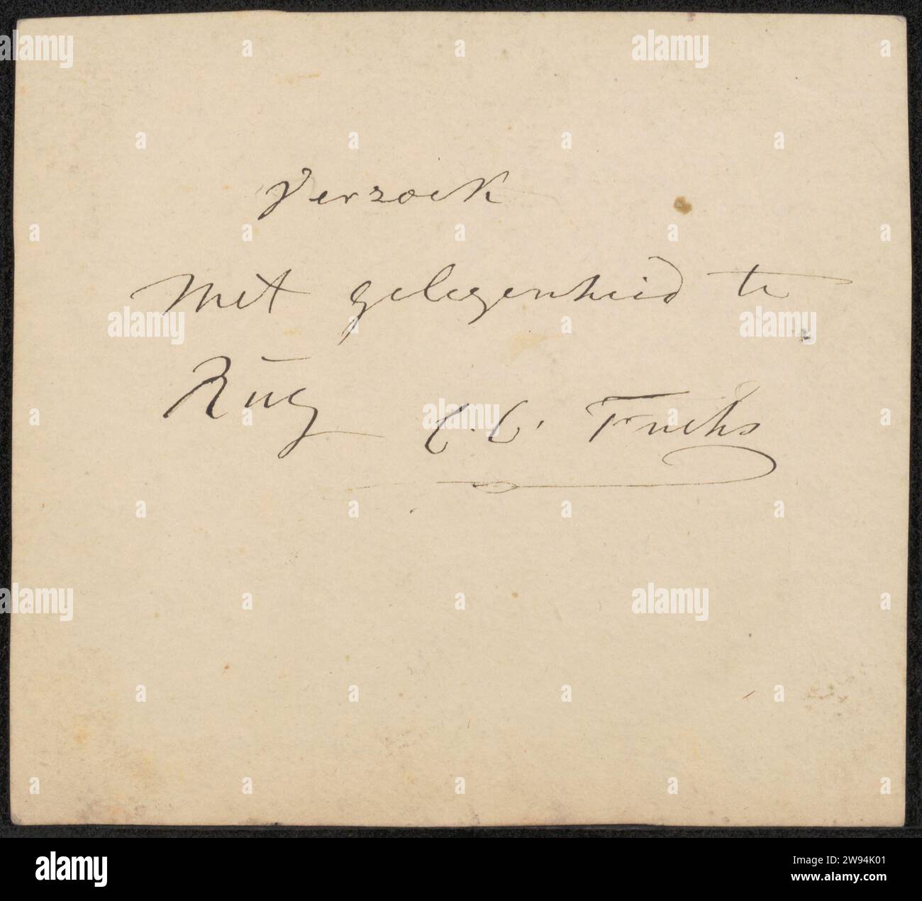 Letter to Anonymous, Karel Christiaan Fuchs, 1802 - 1855 letter paper ...