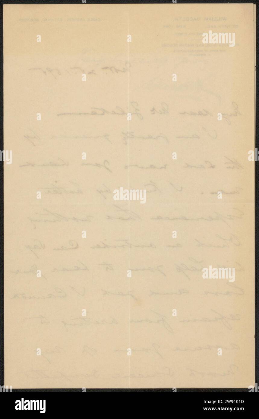 Letter to Philip Zilcken, William Macbeth, 1895 letter New York (city ...