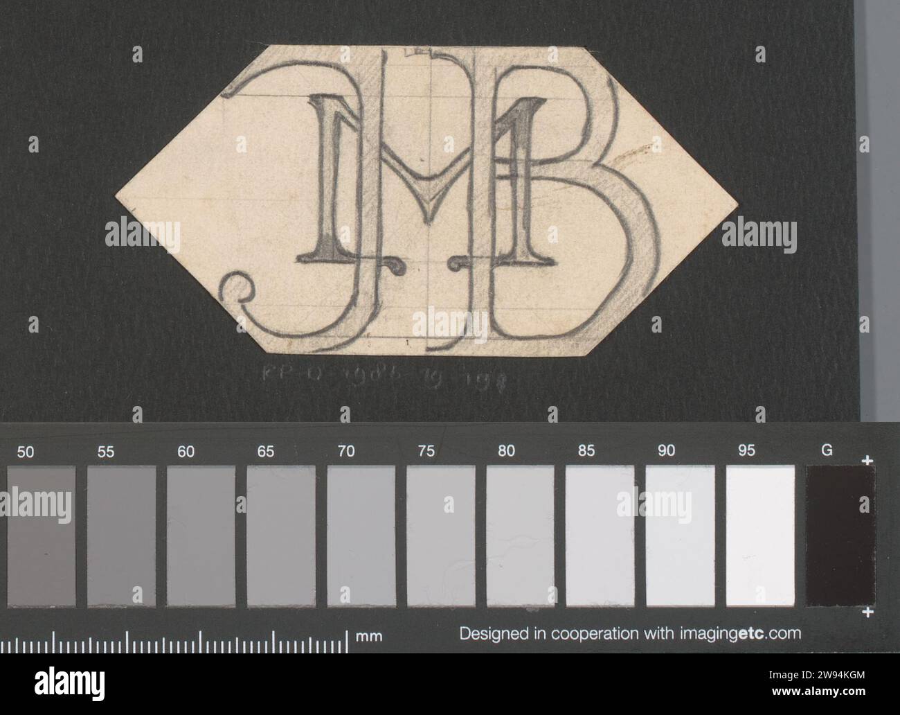Monogram JMB, Reinier Willem Petrus de Vries (1874-1953), 1884 - 1952 drawing paper. pencil ...