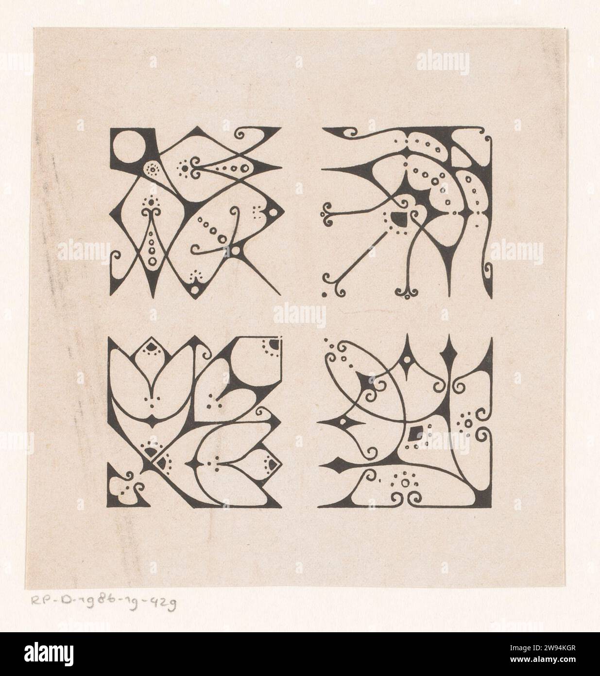 Vier Vignetten, Reinier Willem Petrus de Vries (1874-1953) (Possible ...
