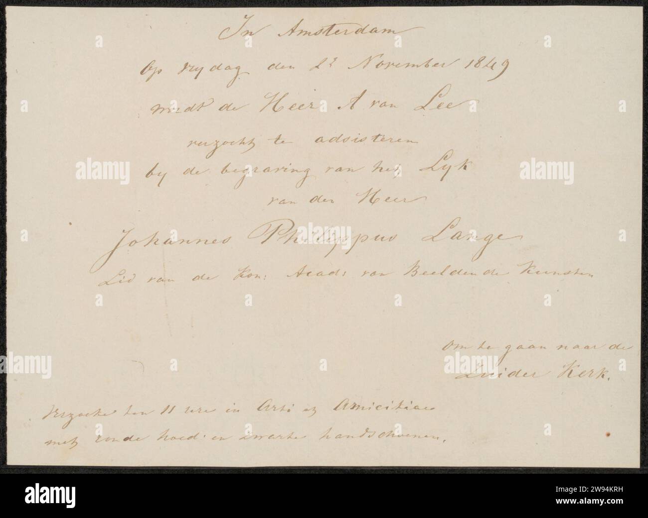 Letter to Abraham van Lee, Anonymous, Before 1849 letter paper. ink ...