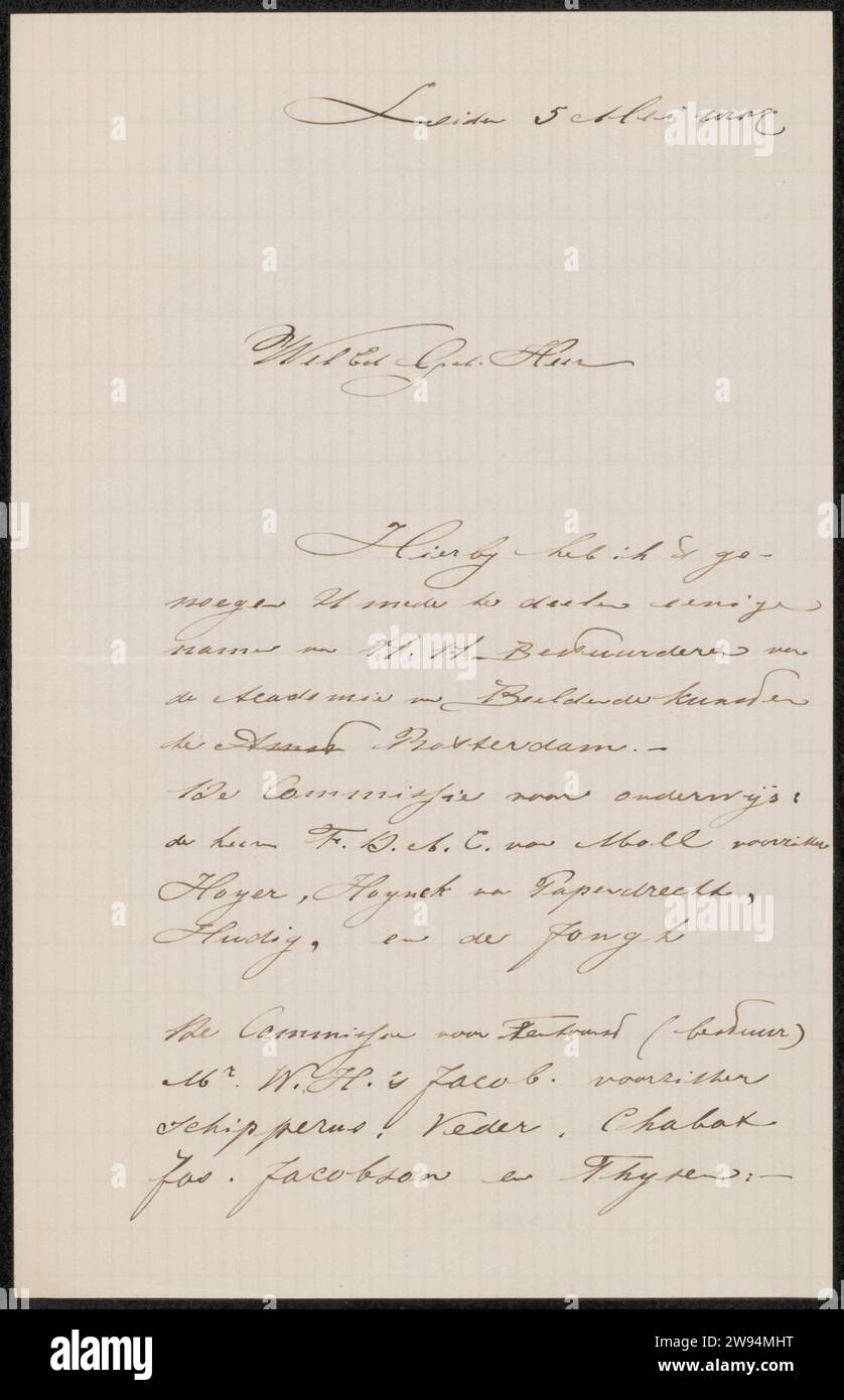 Letter to Anonymous, Hendrik Johannes Jesse, 1887 letter Leiden ink ...