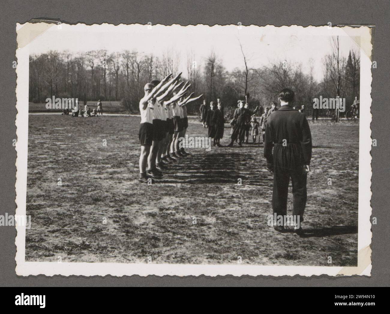 Football match between the men and the officers; Players bring the ...