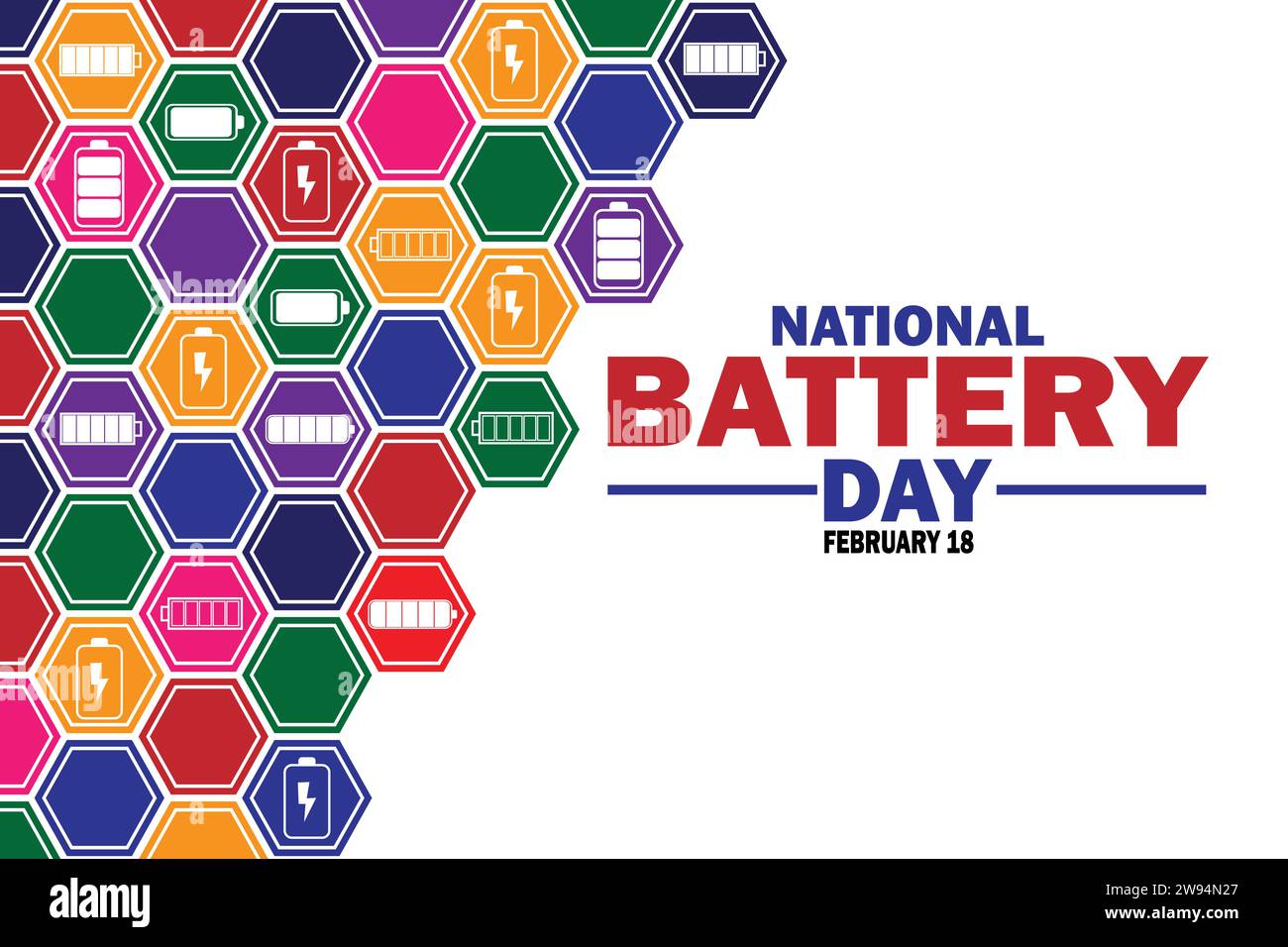 National Battery Day Vector illustration. February 18. Suitable for ...