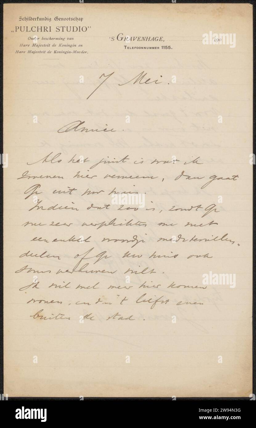 Letter to Philip Zilcken, Tony Lodewijk George Offermans, 1900 - 1911 ...