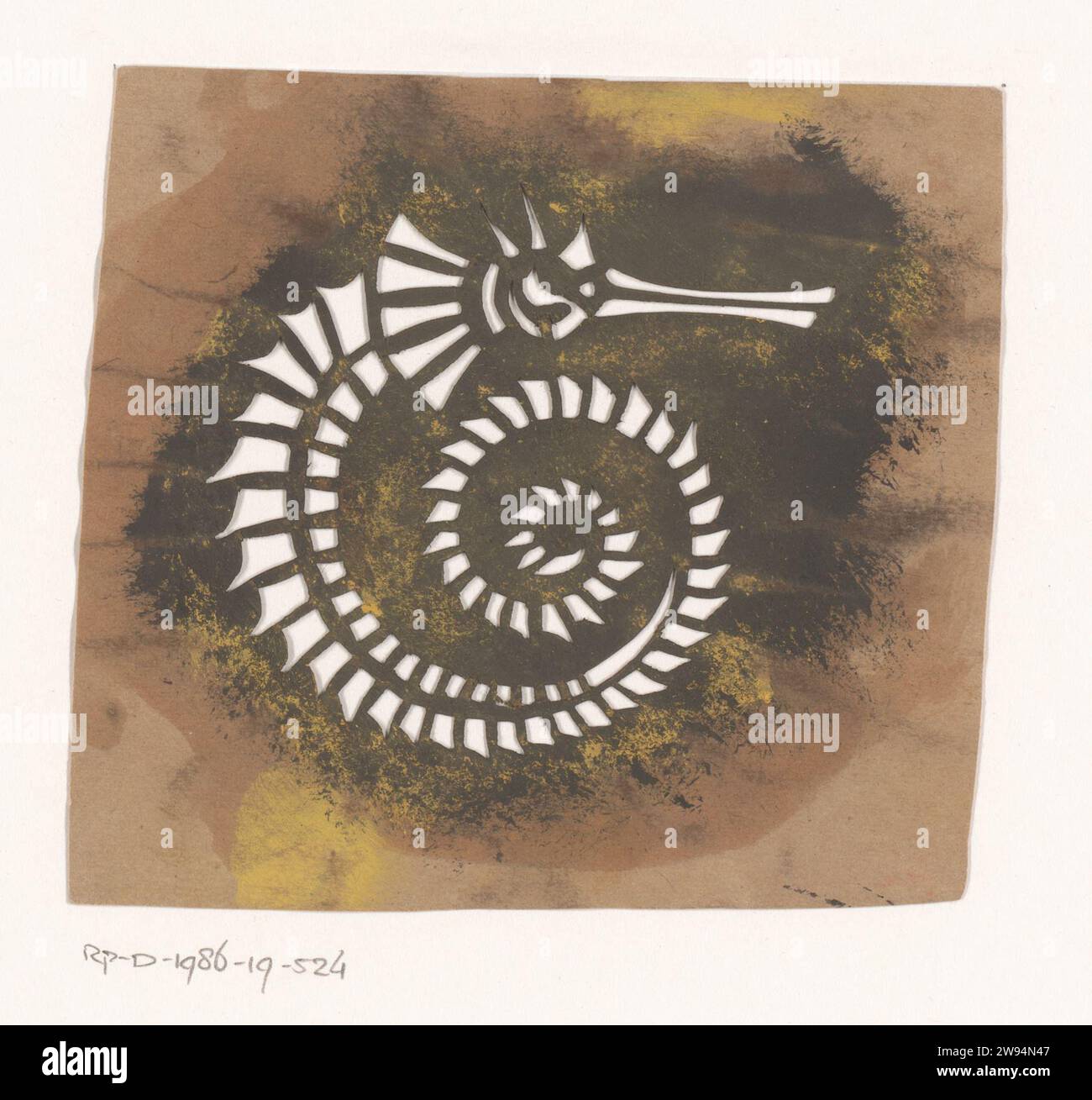 Template with sea horse, Reinier Willem Petrus de Vries (1874-1953 ...