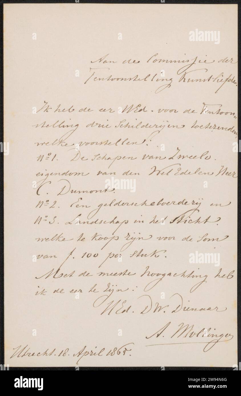 Letter to the Commission of the exhibition in the Society of ...
