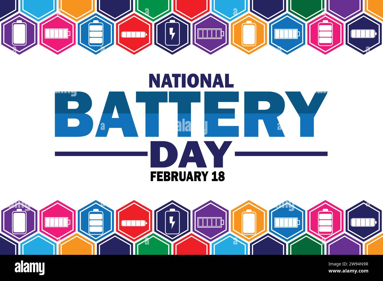 National Battery Day Vector illustration. February 18. Holiday concept ...