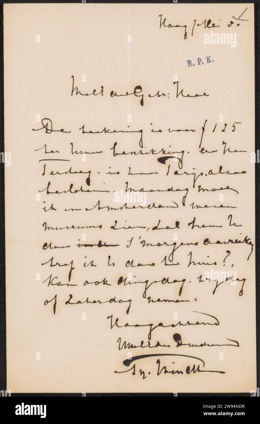 Letter to Frans Buffa and Sons, Philip Windt, 1880 letter The Hague ...