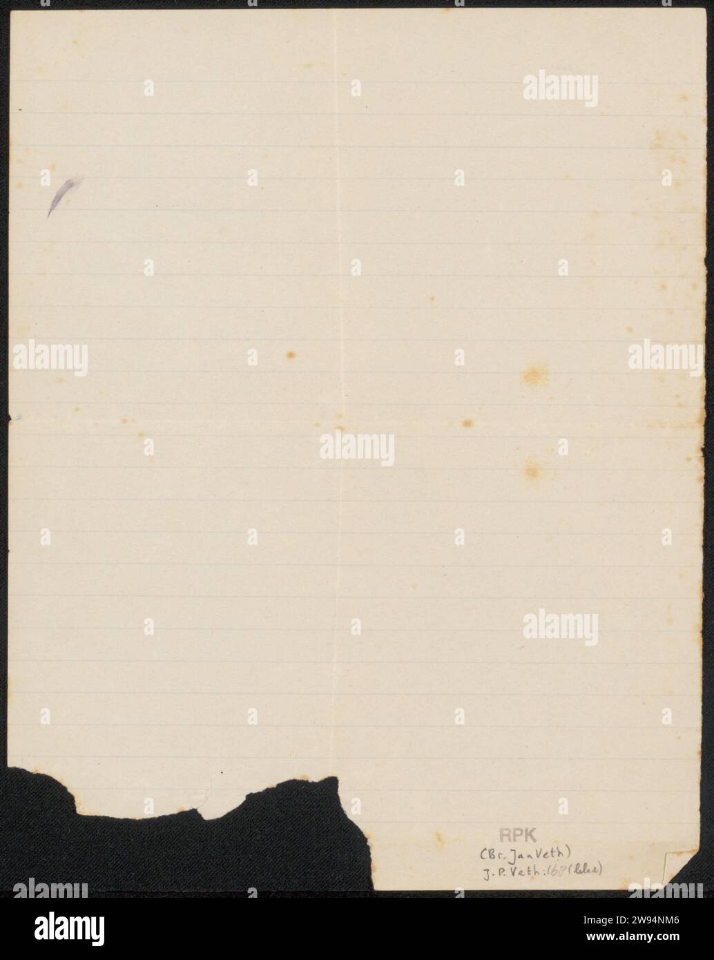 Concept letter to Etha Fles, Jan Veth, in Or Before 1900 letter pencil ...