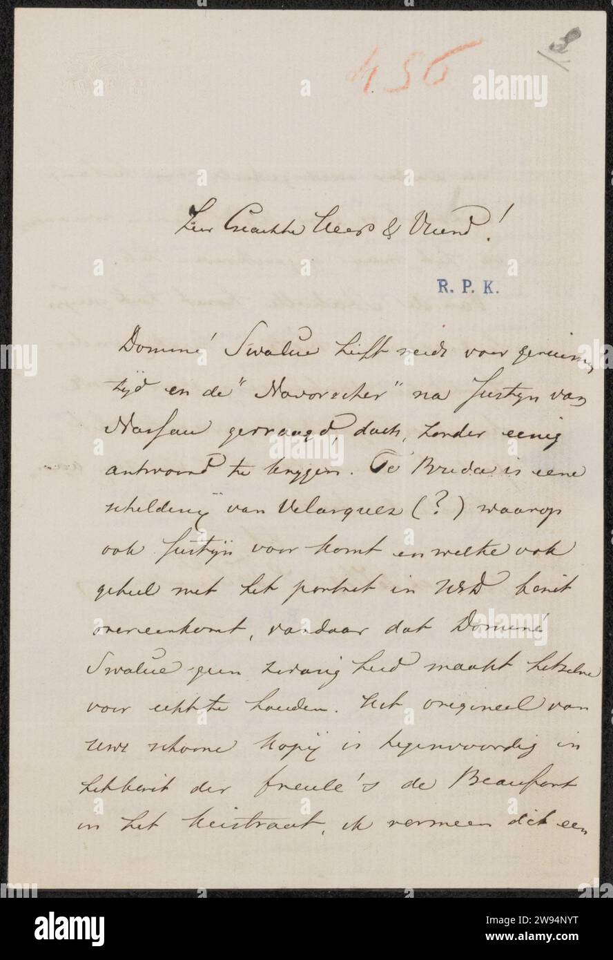 Letter to Christiaan Kramm, Eduard François Georges, 1858 letter Letter ...