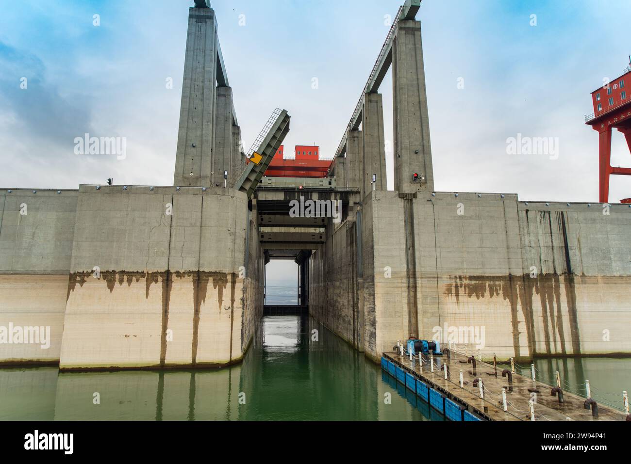 Panoramic view of the Three Gorges Dam, the largest hydroelectric power ...