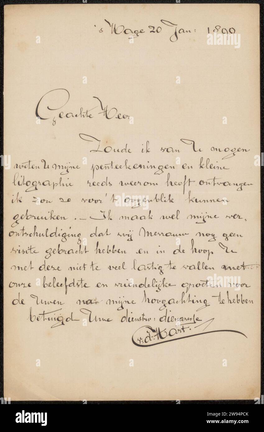 Letter to Philip Zilcken, 1890 letter The Hague ink writing (processes ...