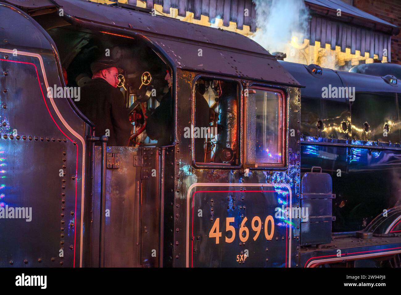 LMS Jubilee Class 6P 4-6-0 no 45690 Leander steam locomotive at Bury ...