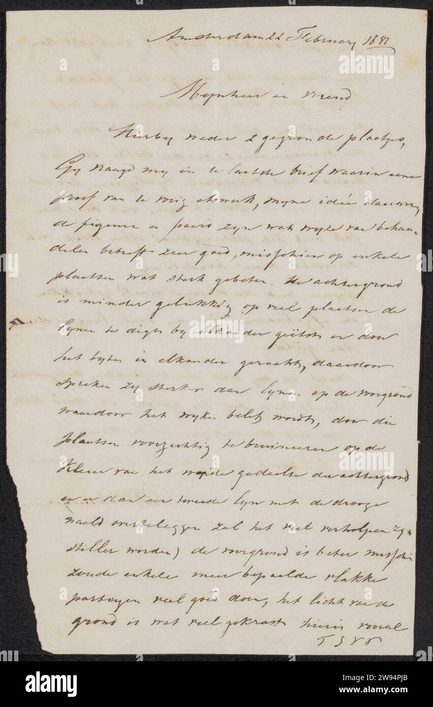 Letter to Anonymous, Willem Frederik Wehmeyer, 1851 letter Amsterdam ...