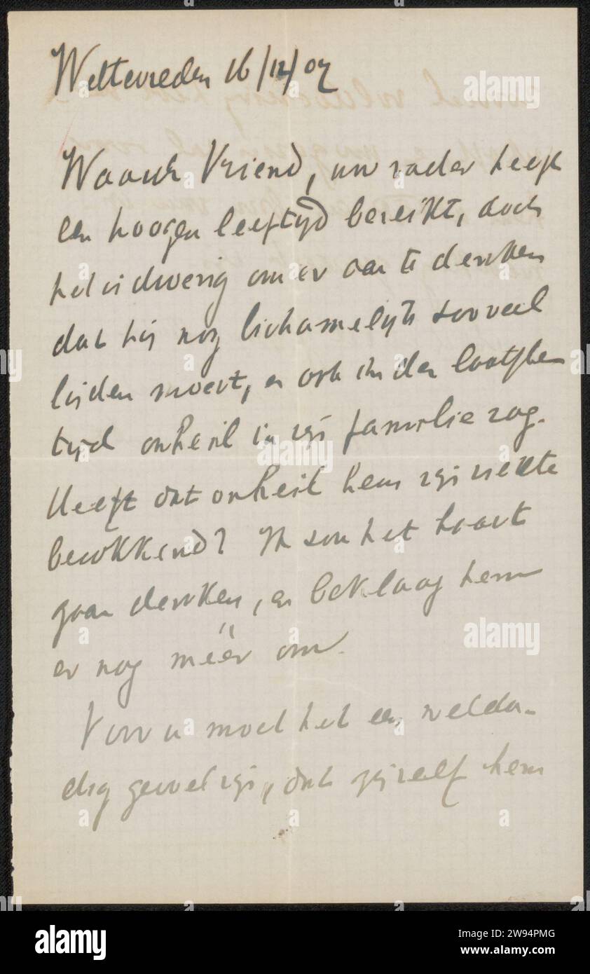 Letter to Jan Veth, Chap van Deventer, 1907 letter Welted people paper ...