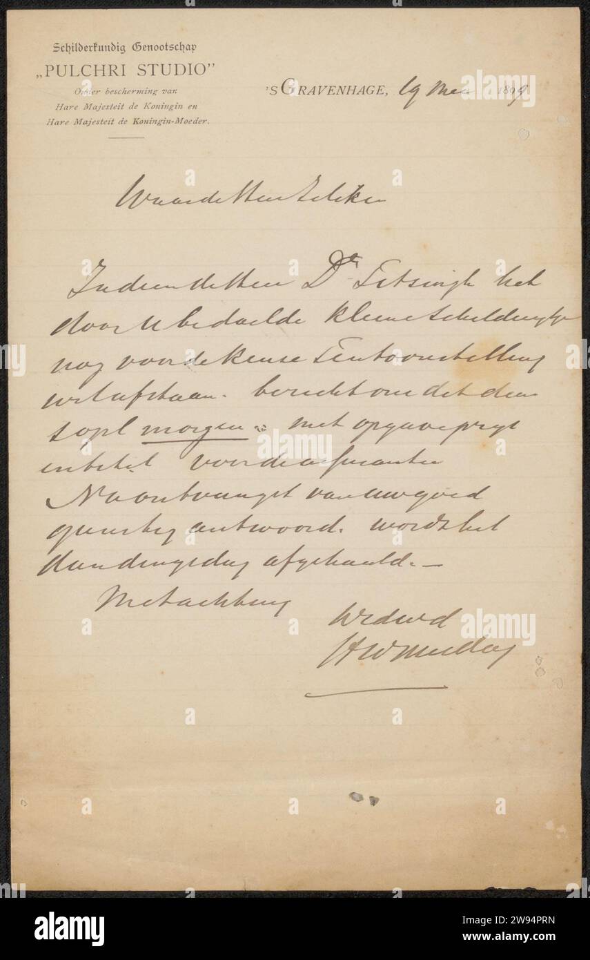 Letter to Philip Zilcken, 1889 letter The Hague ink writing (processes ...