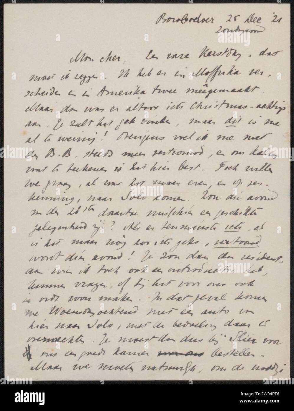 Letter to Isaac Israels, Jan Veth, 1921 letter Borobudur paper. ink ...