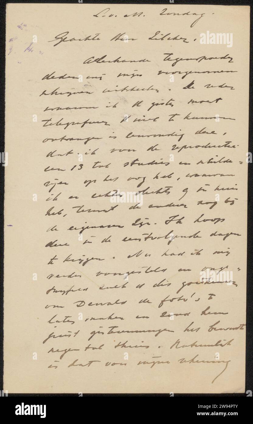 Letter to Philip Zilcken, Carel F.L. De Wild, 1880 - 1922 letter The ...