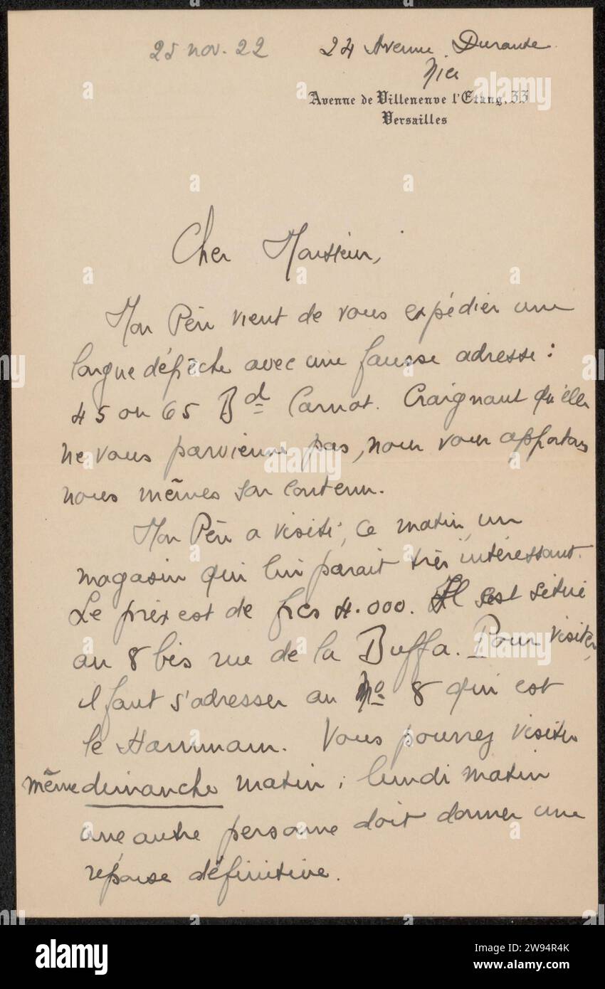 Letter to Philip Zilcken, 1922 letter Nice paper. ink writing ...