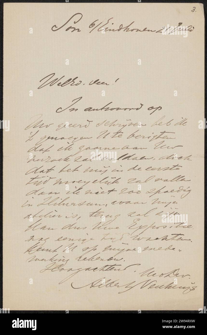 Letter to Anonymous, Albert Neuhuys (1844-1914), 1854 - 1914 letter ...
