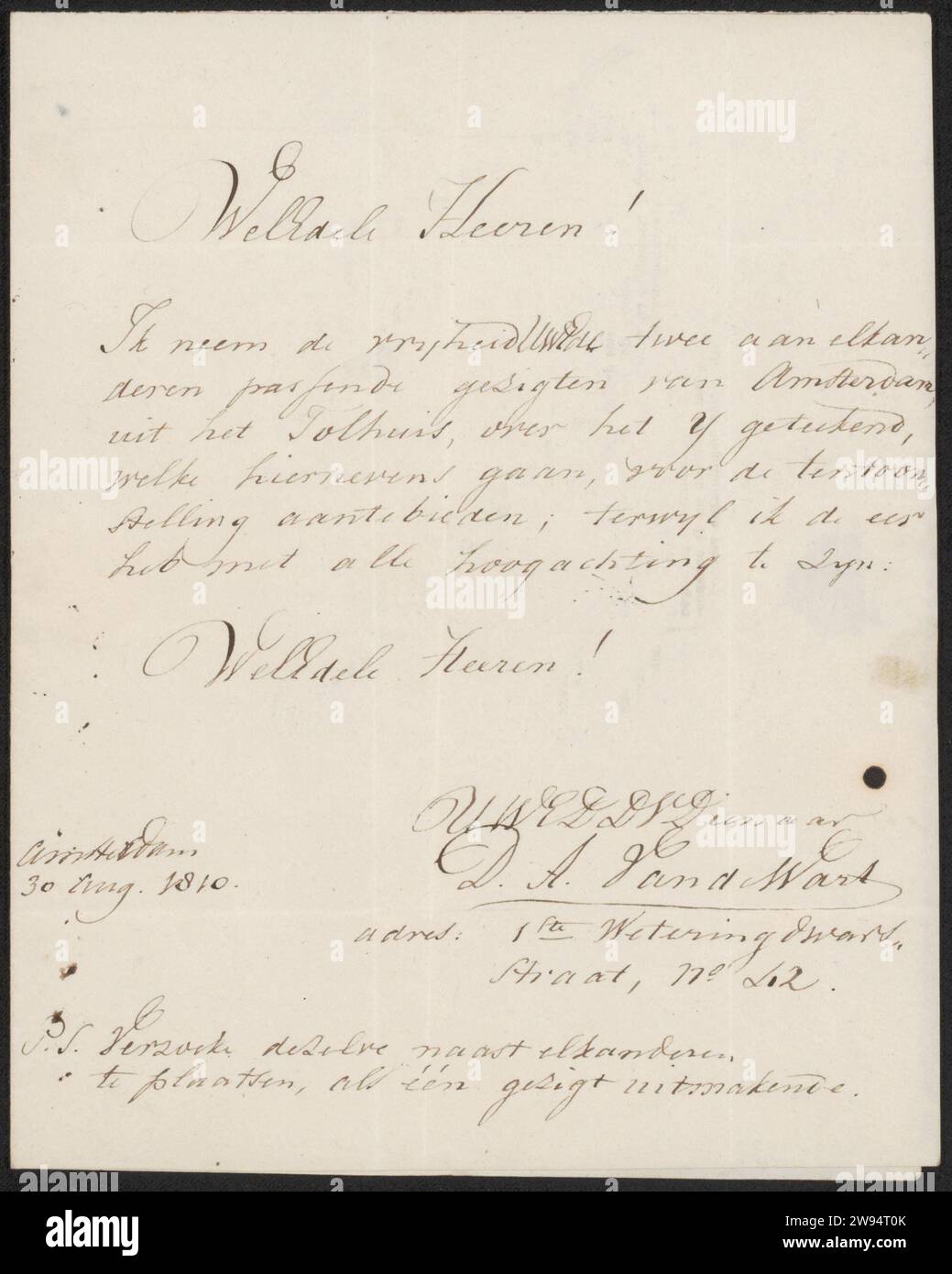 Letter to the committee to the exhibition in the Oudemannenhuis in ...