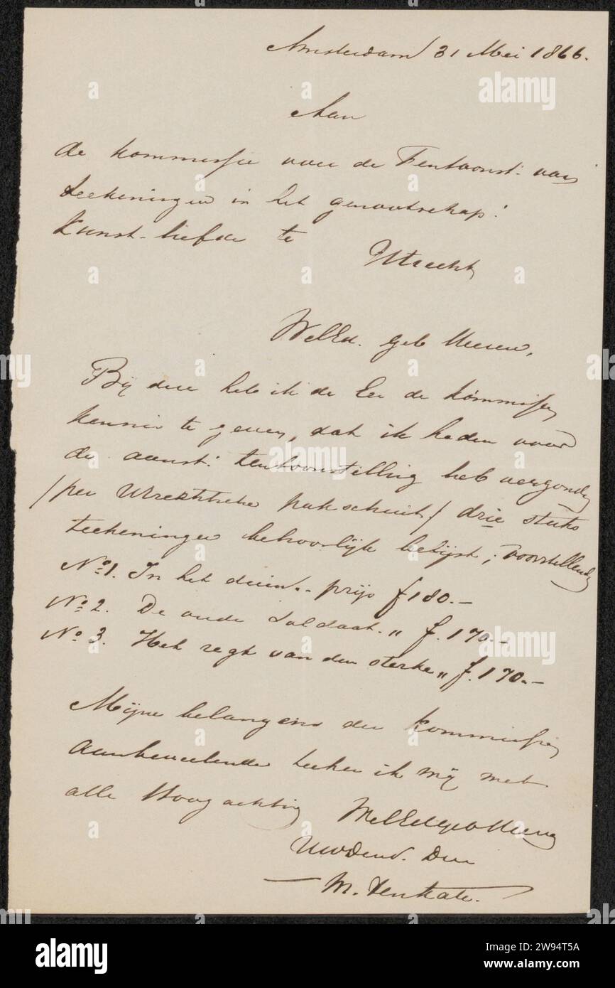 Letter to the Commission of the exhibition of drawings in the ...