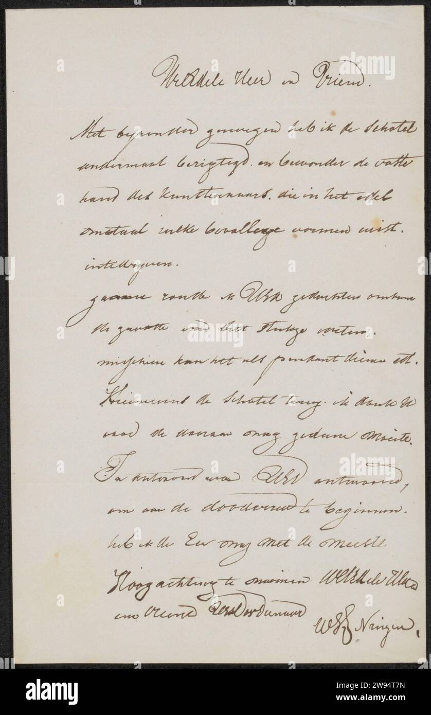 Letter to Adrianus David Schinkel, Wijnand Nuijen, 1823 - 1839 letter ...