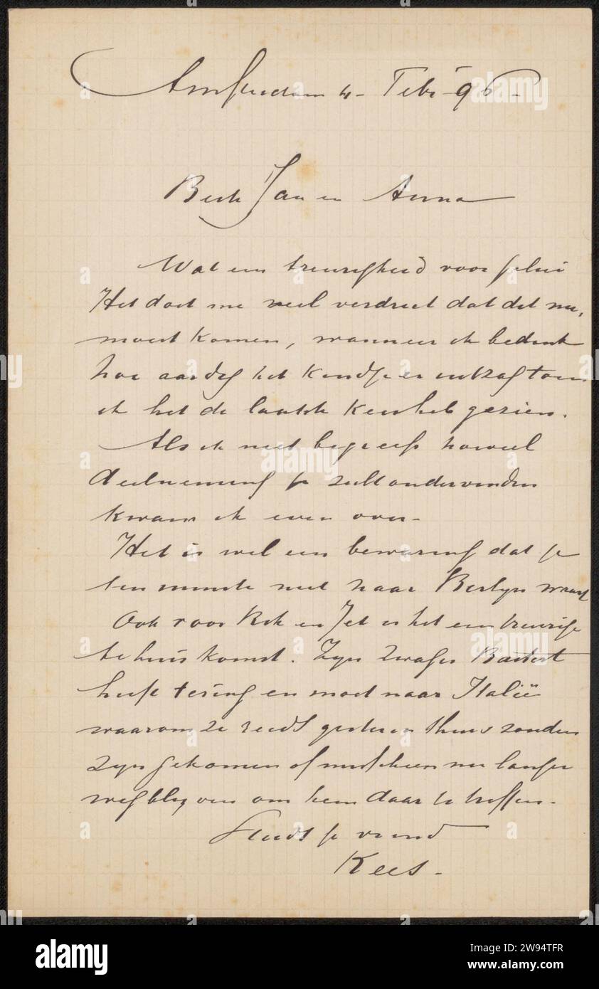 Letter to Jan Veth and Anna Dorothea Dirks, Cornelis Gerardus' t Hooft ...