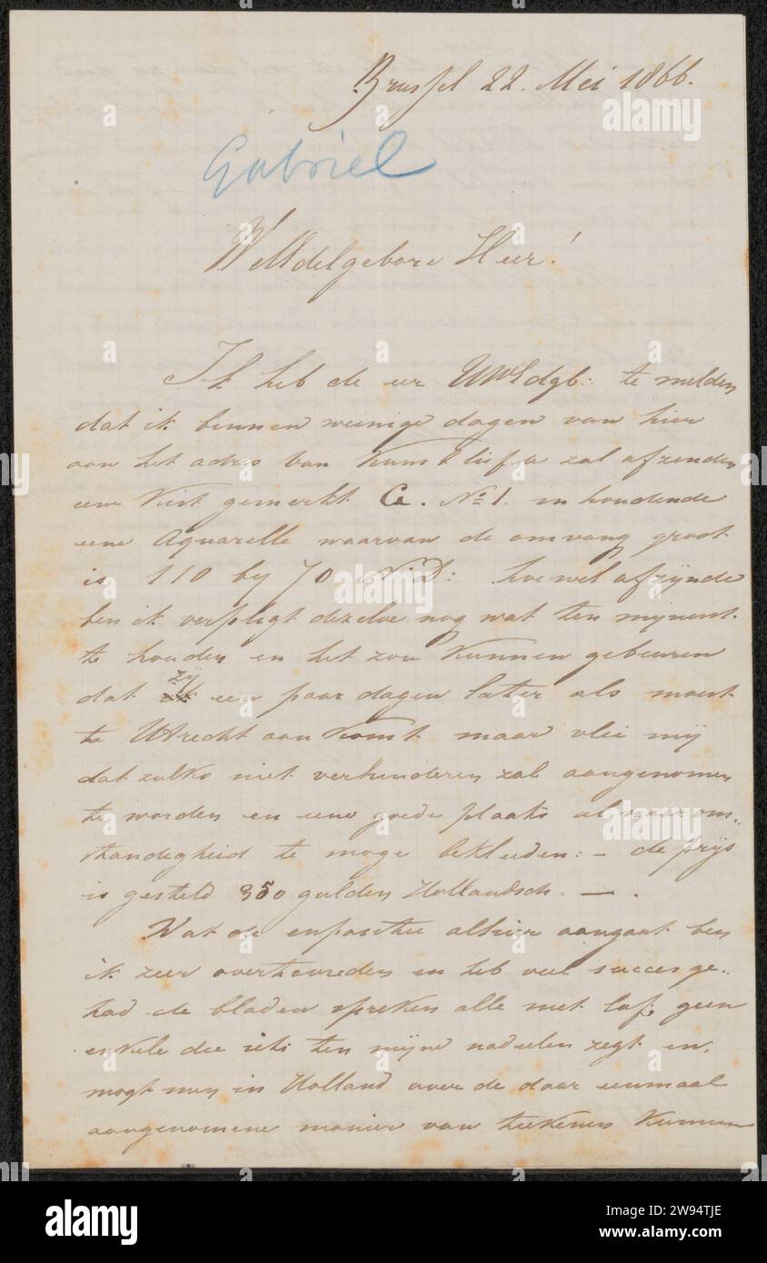 Letter to Pieter Lost from Themaat, Paul Joseph Constantin Gabriël ...