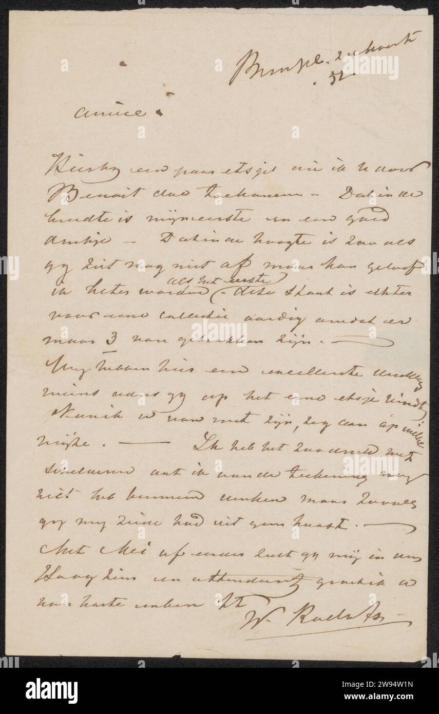 Letter to Johan Hendrik Weissenbruch, Albert Roelofs, 1852 letter ...