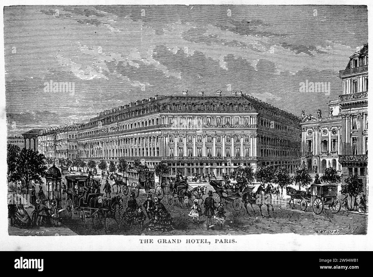 Engraving of the Grand Hotel, Paris, France, circa 1880 Stock Photo - Alamy