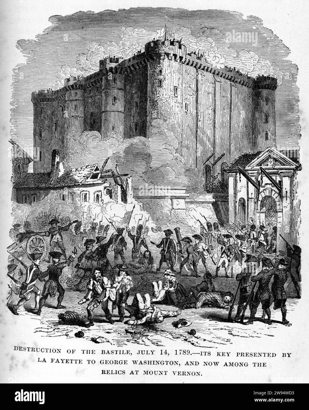 Engraving of the storming of the Bastile, from The Underground World ...