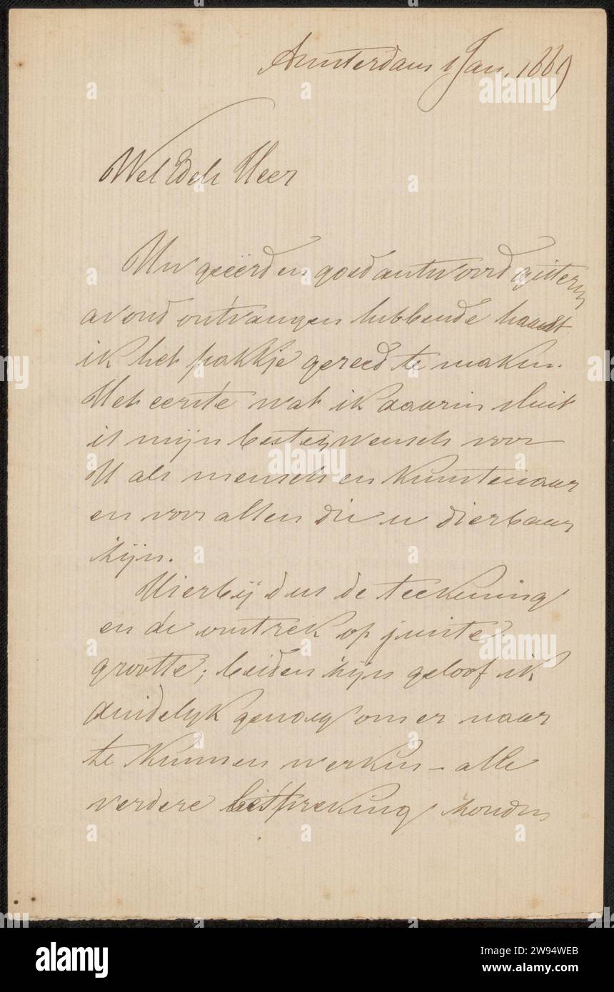 BRIEF AAN QUILPIP SPIRTS, EDOUARD TACELL, 1889 letter Amsterdam paper ...