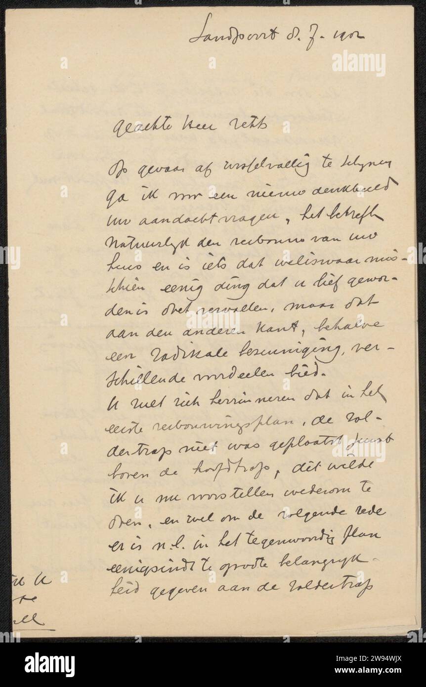 Letter to Jan Veth, Karel Petrus Cornelis de Bazel, 1902 letter ...