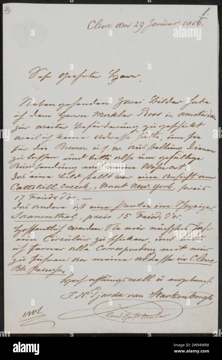 Letter to the management of the exhibition in Bremen, Jacobus Nicolaas ...