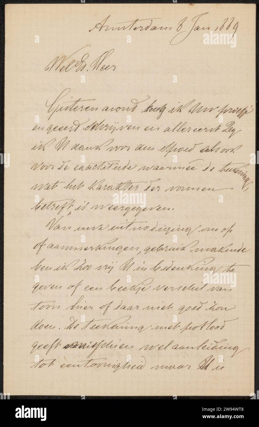 BRIEF AAN QUILPIP SPIRTS, EDOUARD TACELL, 1889 letter Amsterdam ink ...