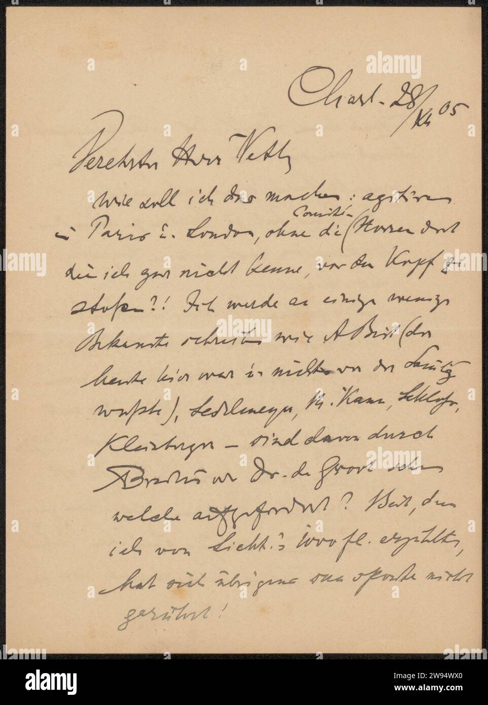 Letter Aan Jan Veth, Royal Museums in Berlin, Wilhelm von Bode, 1905 ...
