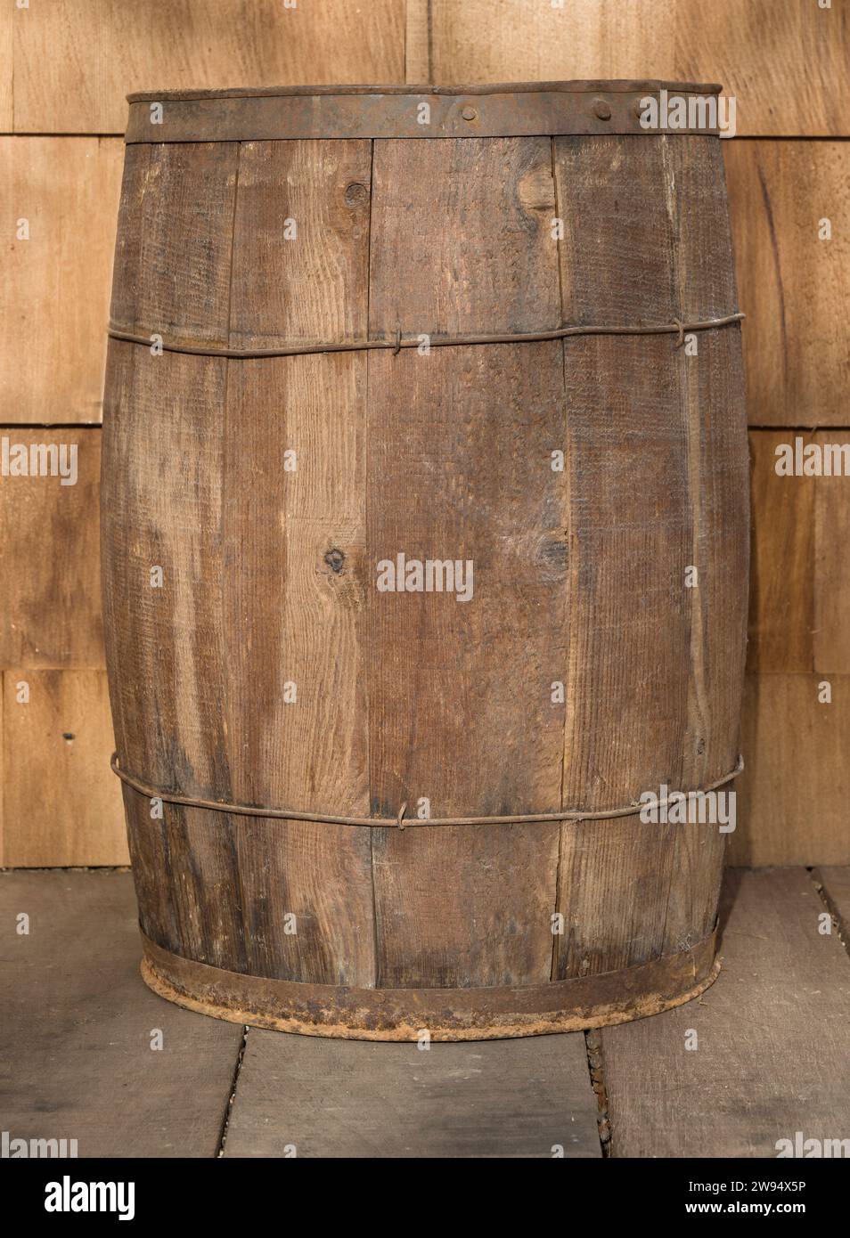 Old barrel on Amish Farm Stock Photo - Alamy