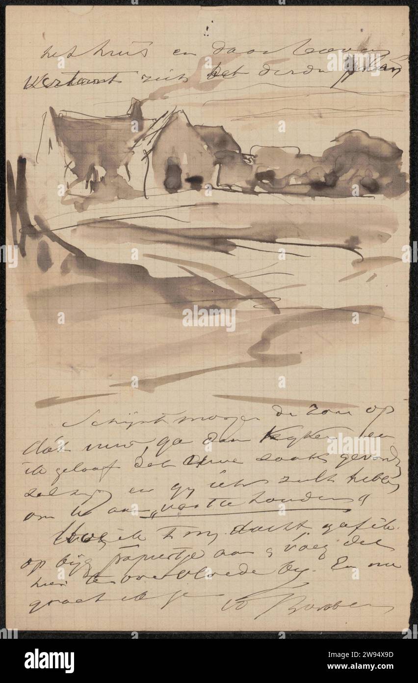 Letter to Lodewijk Mulder, Johannes Bosboom, 1827 - 1891 letter ink ...