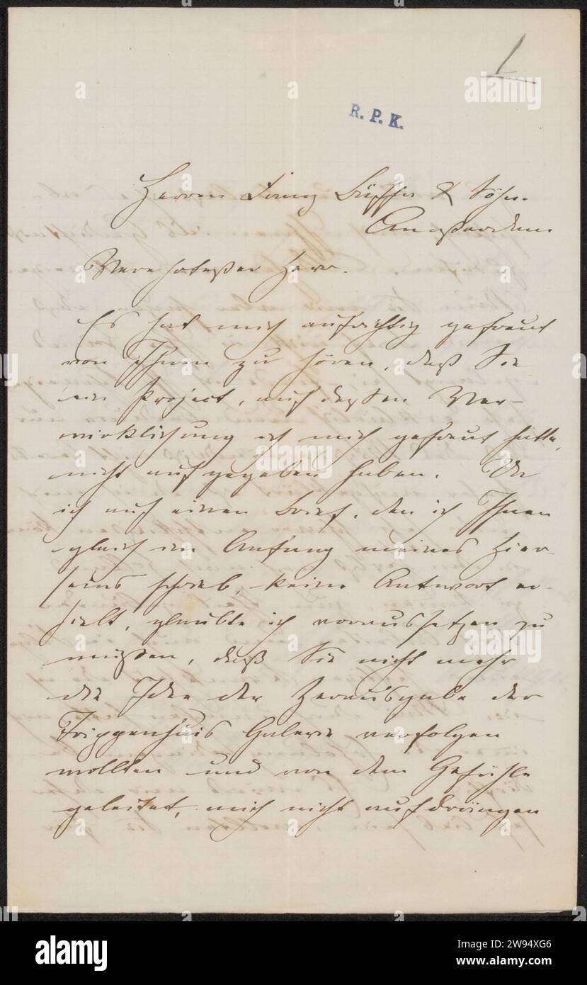 Letter to Frans Buffa and Zonen, William Unger, 1873 letter Gutenstein ...